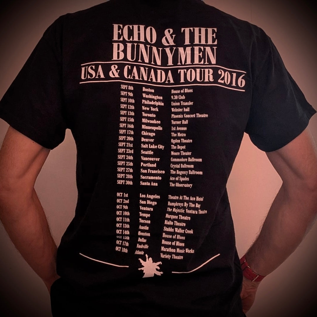 Official Echo & The Bunnymen T-Shirt ‘Wavy Arms’ USA 2016 Tour Dates